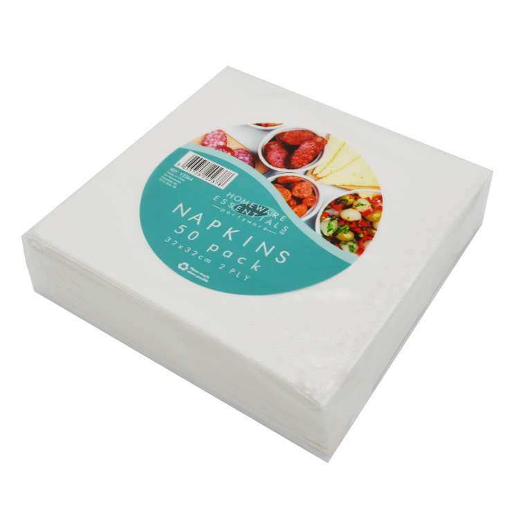 Homeware Essentials White Napkins 50 Pack - Homeware Essentials