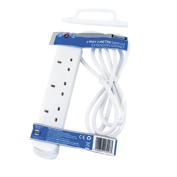 Status 4 Way Extension Lead 2m - Homeware Essentials