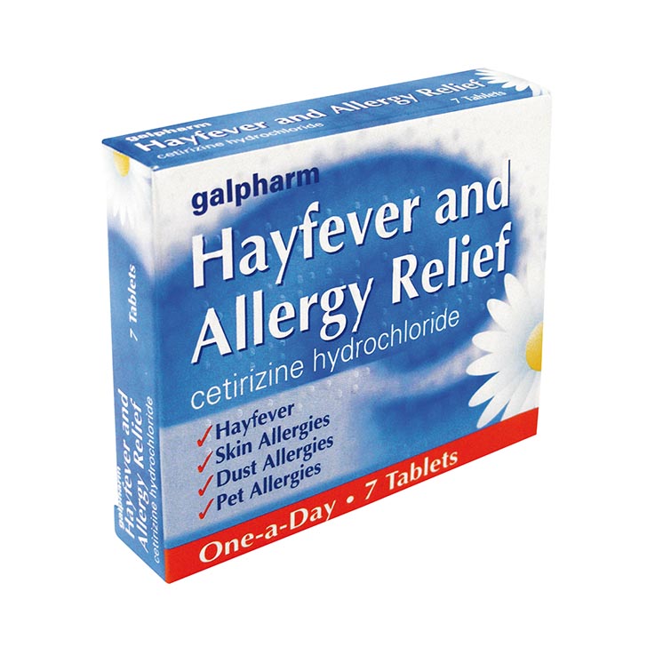 Galpharm Hayfever & Allergy Relief 10mg Tablets 7 Pack - Cetirizine ...