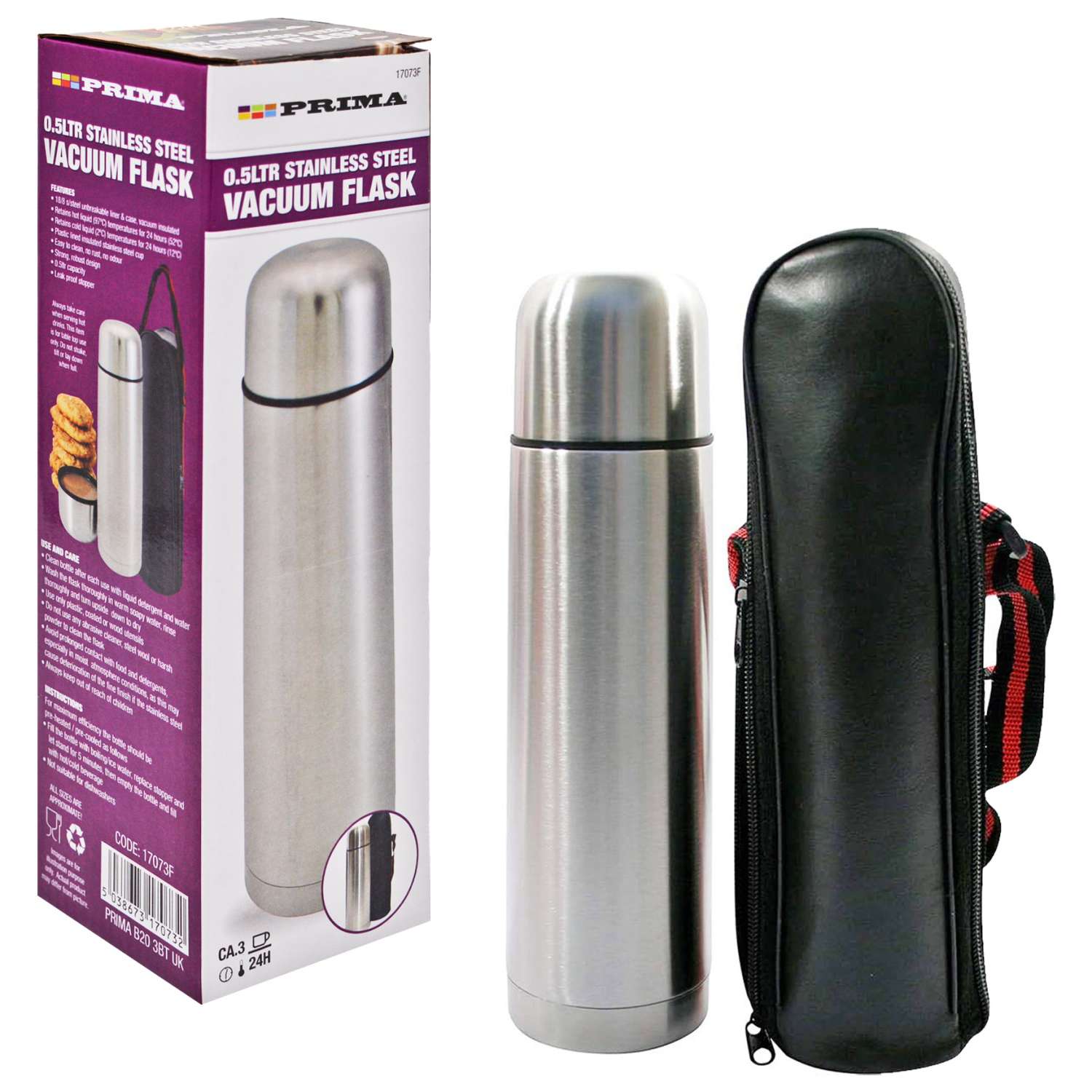Wholesale Prima Stainless Steel Flask 500ml with Carry Case - Homeware ...