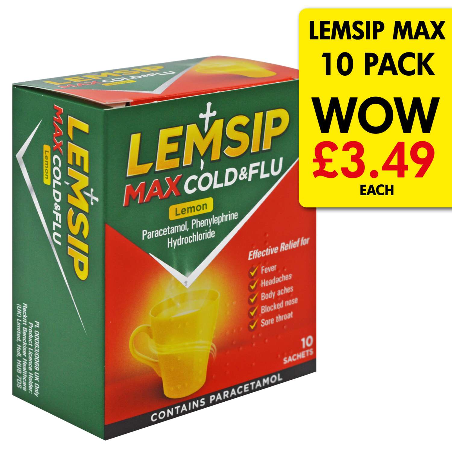 Wholesale Lemsip Max Strength Lemon Cold & Flu Sachets 10 Pack Homeware ...