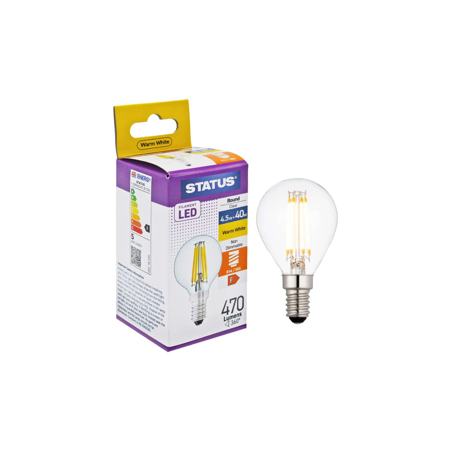 Wholesale Status 4.5w LED Filament Round Small Screw Light Bulb ...