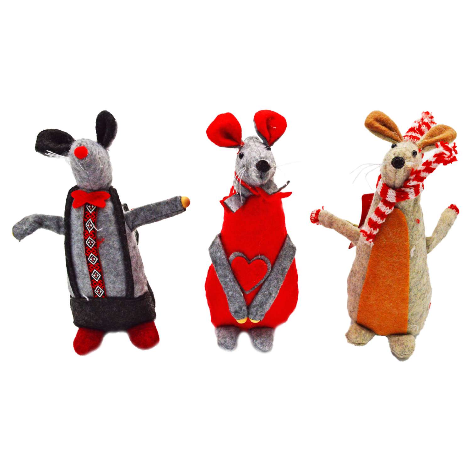 Wholesale Christmas Felt Free Standing Mouse 18cm Homeware Essentials